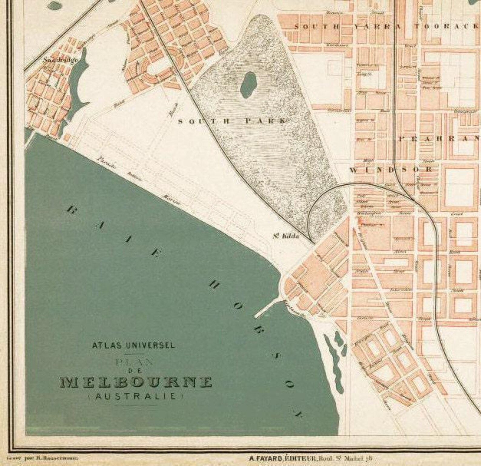 Old Map of Melbourne City Australia 1877 | Wall Map Print - Etsy