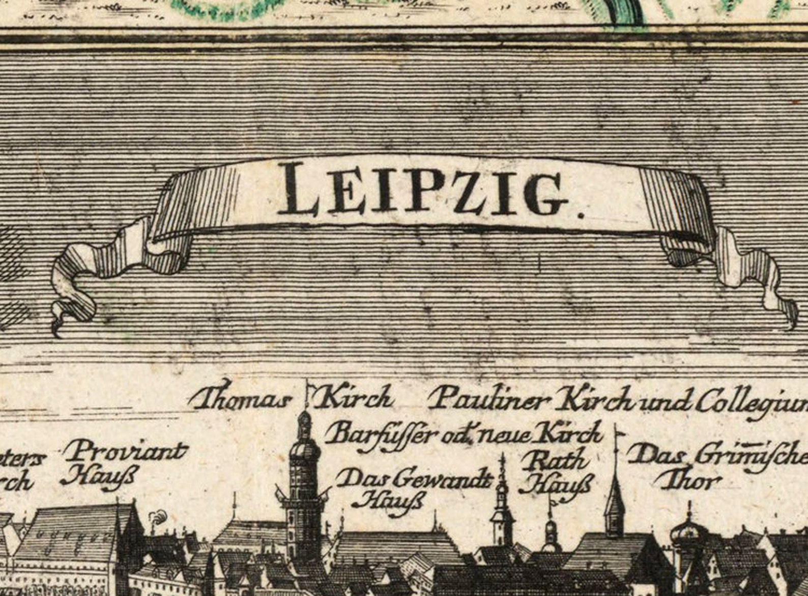 Old Map of Leipzig With Gravures Germany Deutshland 1735 - Etsy