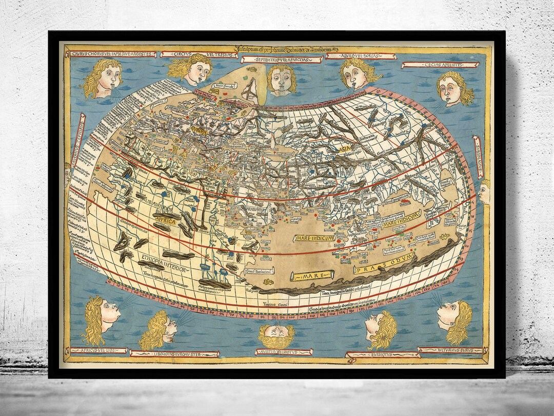 Medieval Old Map of the World 1486 Claudius Ptolemy Vintage - Etsy