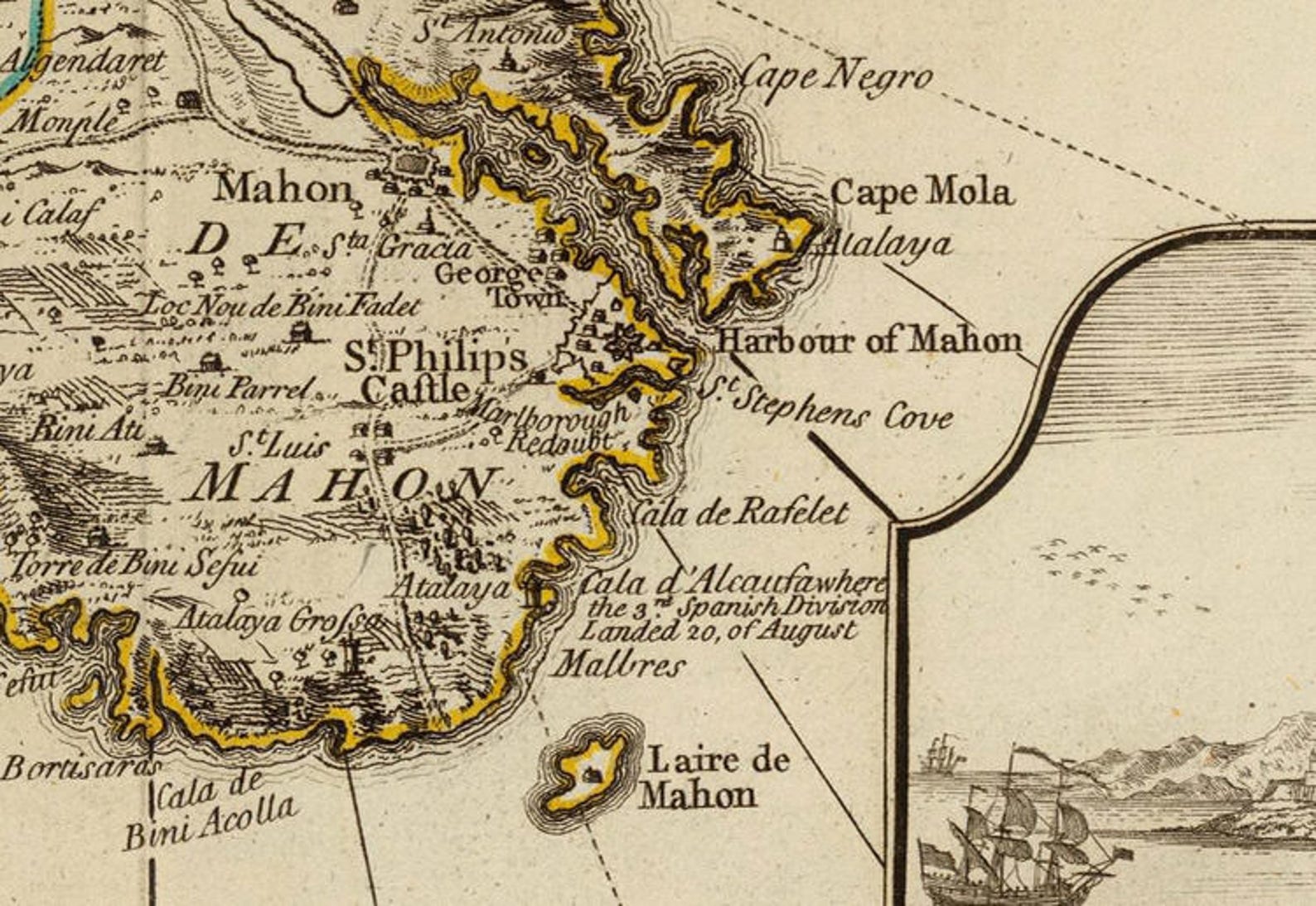 Old Map of Minorca Island Spain 1794 Vintage Poster Wall Art - Etsy