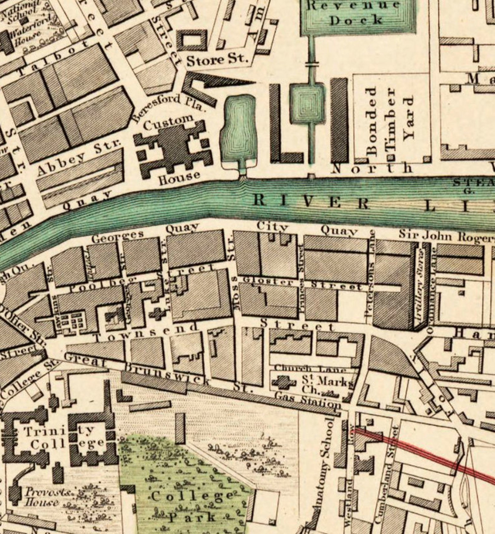 Vintage Map of Dublin Ireland 1853 Antique Vintage Vintage | Etsy