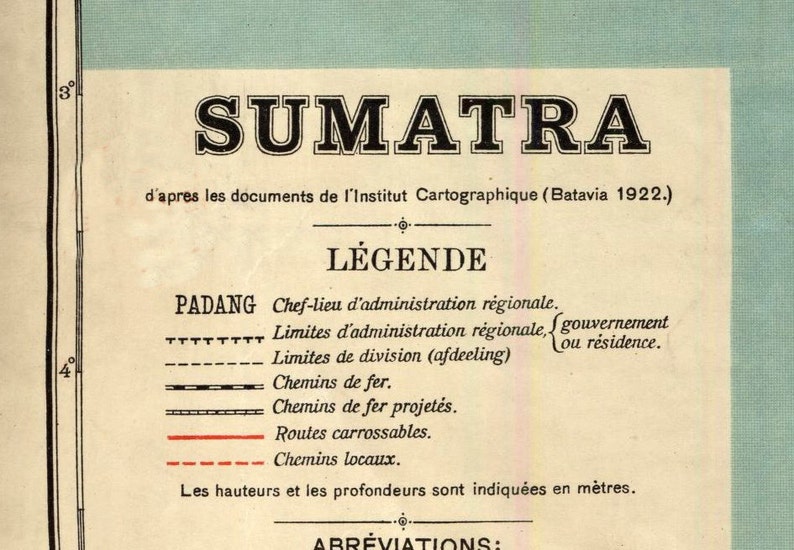 Old Map of Sumatra Island Indonesia 1922 Vintage Map Vintage | Etsy