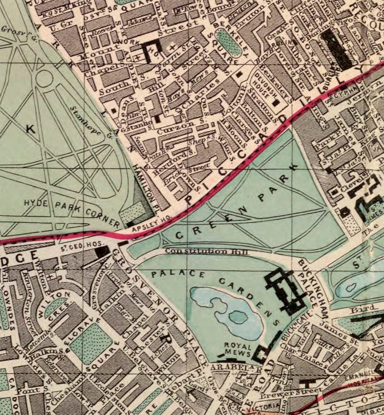 Old Map Of London Map 1880 | Vintage Poster Wall Art Print | Wall Map ...