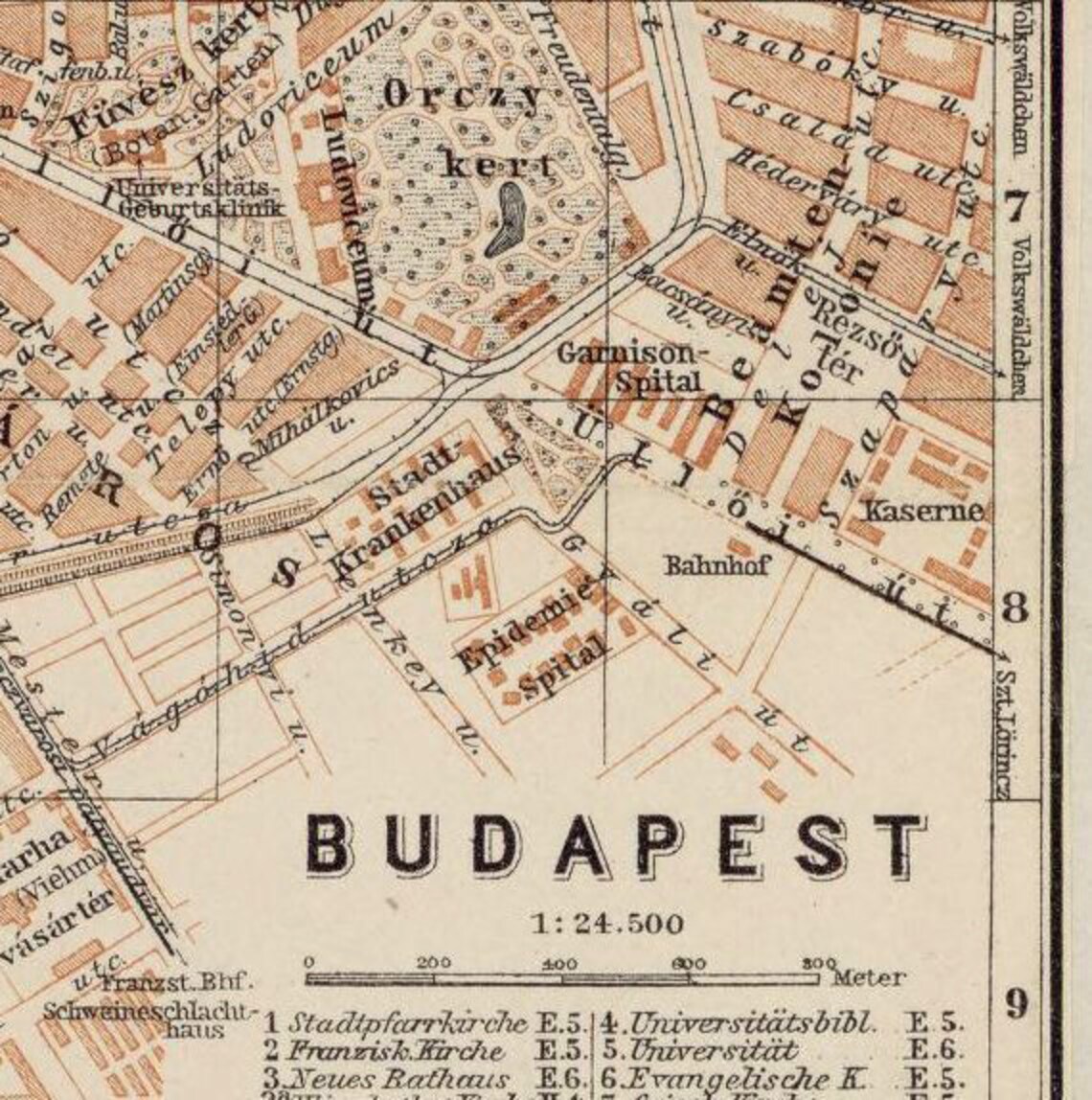 Old Map of Budapest Hungary 1913 Vintage Poster Wall Art - Etsy
