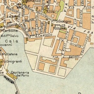 Old Map of Palermo Italy Italia 1930 Vintage Map Vintage Poster Wall ...
