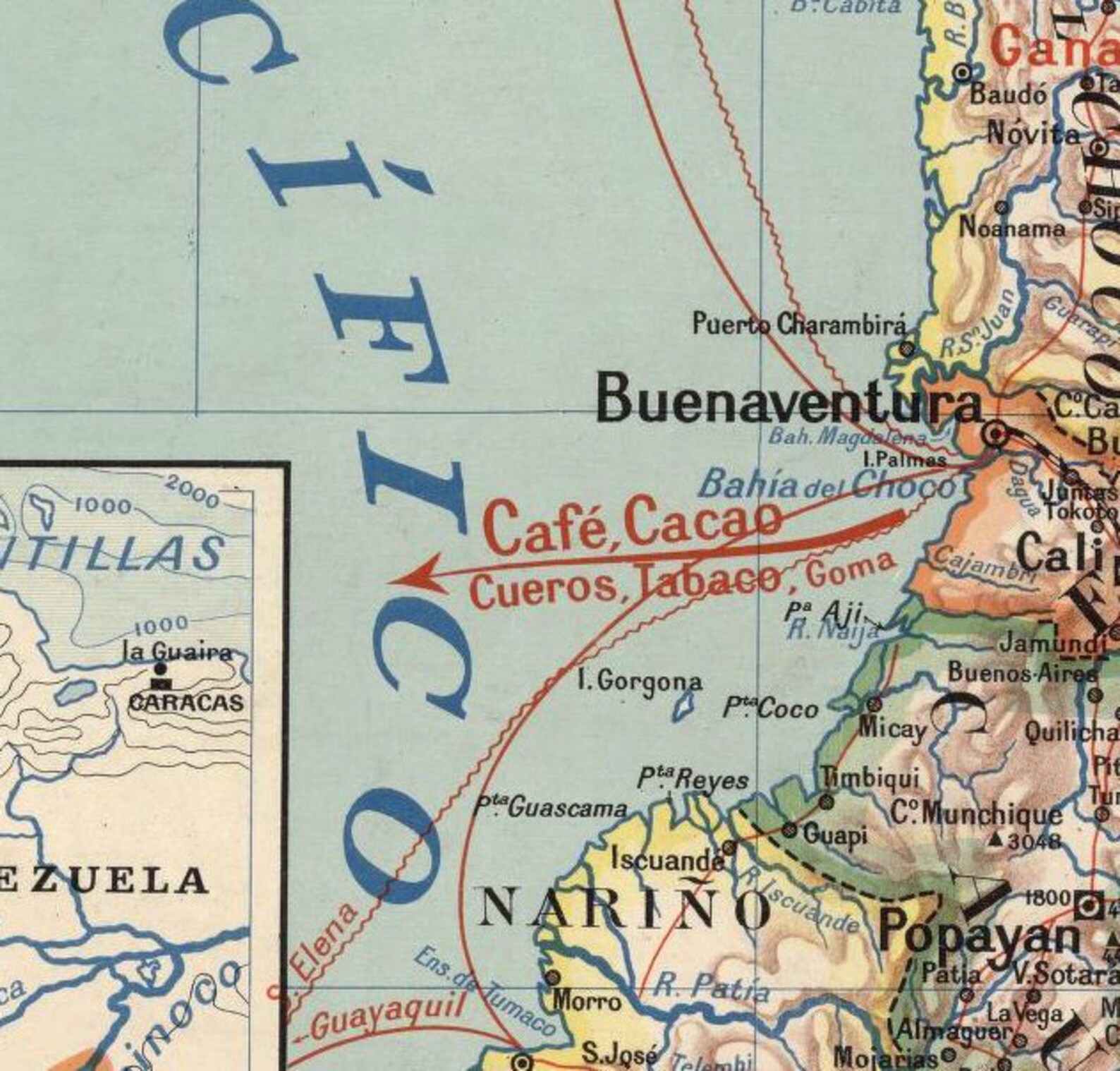 Old Map of Colombia 1920 Vintage Map Vintage Poster Wall Art - Etsy