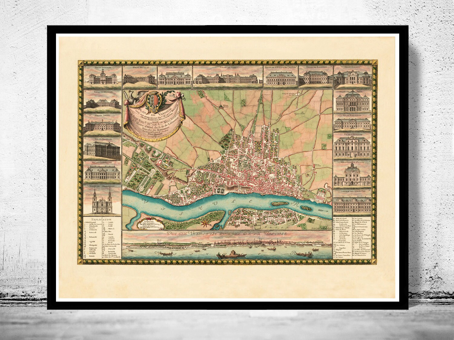 Old Map of Warsaw 1772 Poland Vintage Map Vintage Poster - Etsy