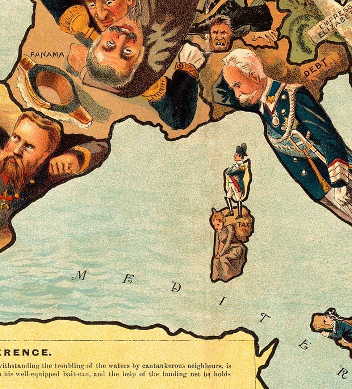 Vintage Comic Map of Europe 1899 Old Map Vintage Poster Wall - Etsy