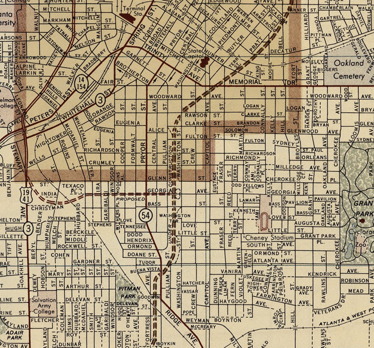 Old Map of Atlanta City Vintage Map Vintage Poster Wall Art - Etsy