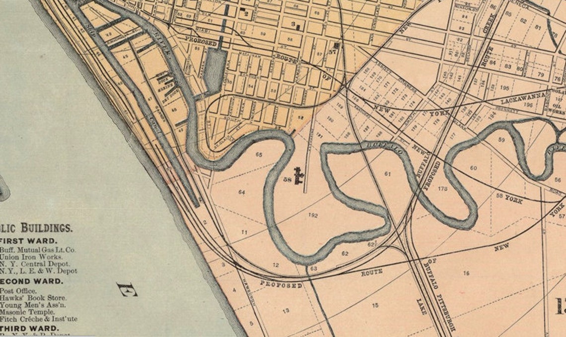 Old Map of Buffalo New York 1881 Vintage Map Vintage Poster - Etsy