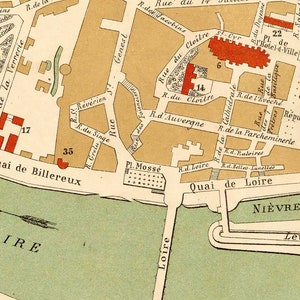 Old Map of Nevers France 1890 Vintage Map Vintage Poster Wall Art Print ...