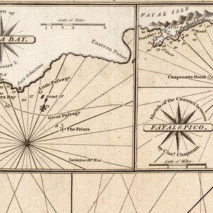 Old Map of Açores Azores Islands 1803 Vintage Map | Vintage Poster Wall ...