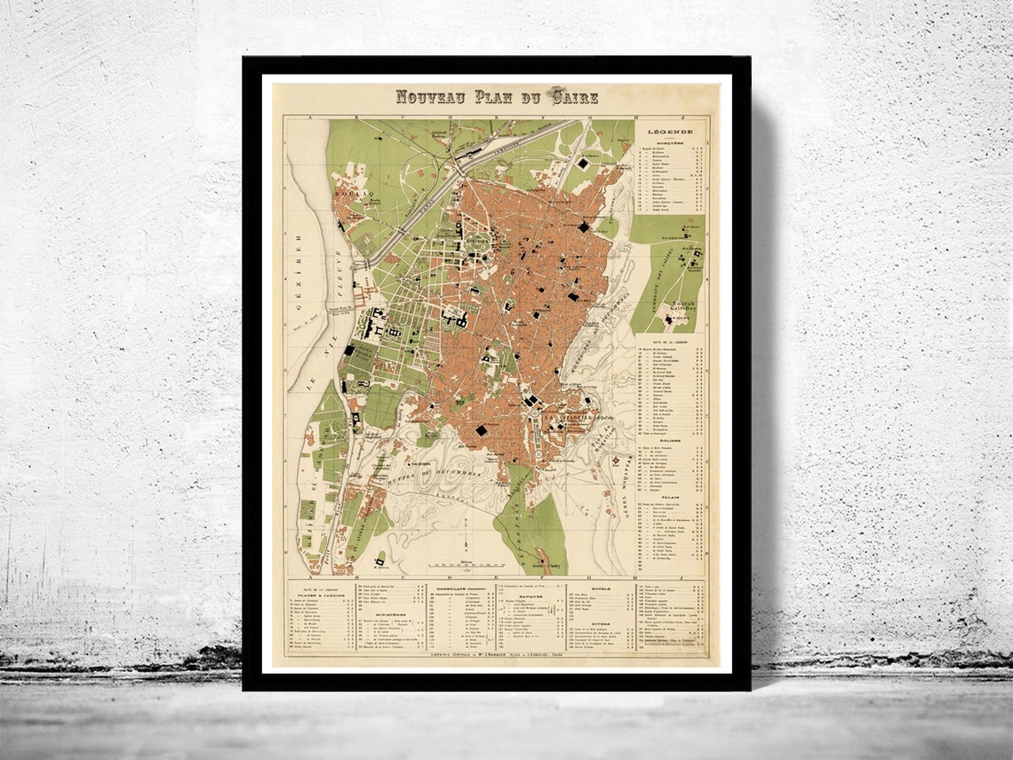 Old Map of Cairo 1886 Egypt Vintage Map Vintage Poster Wall | Etsy