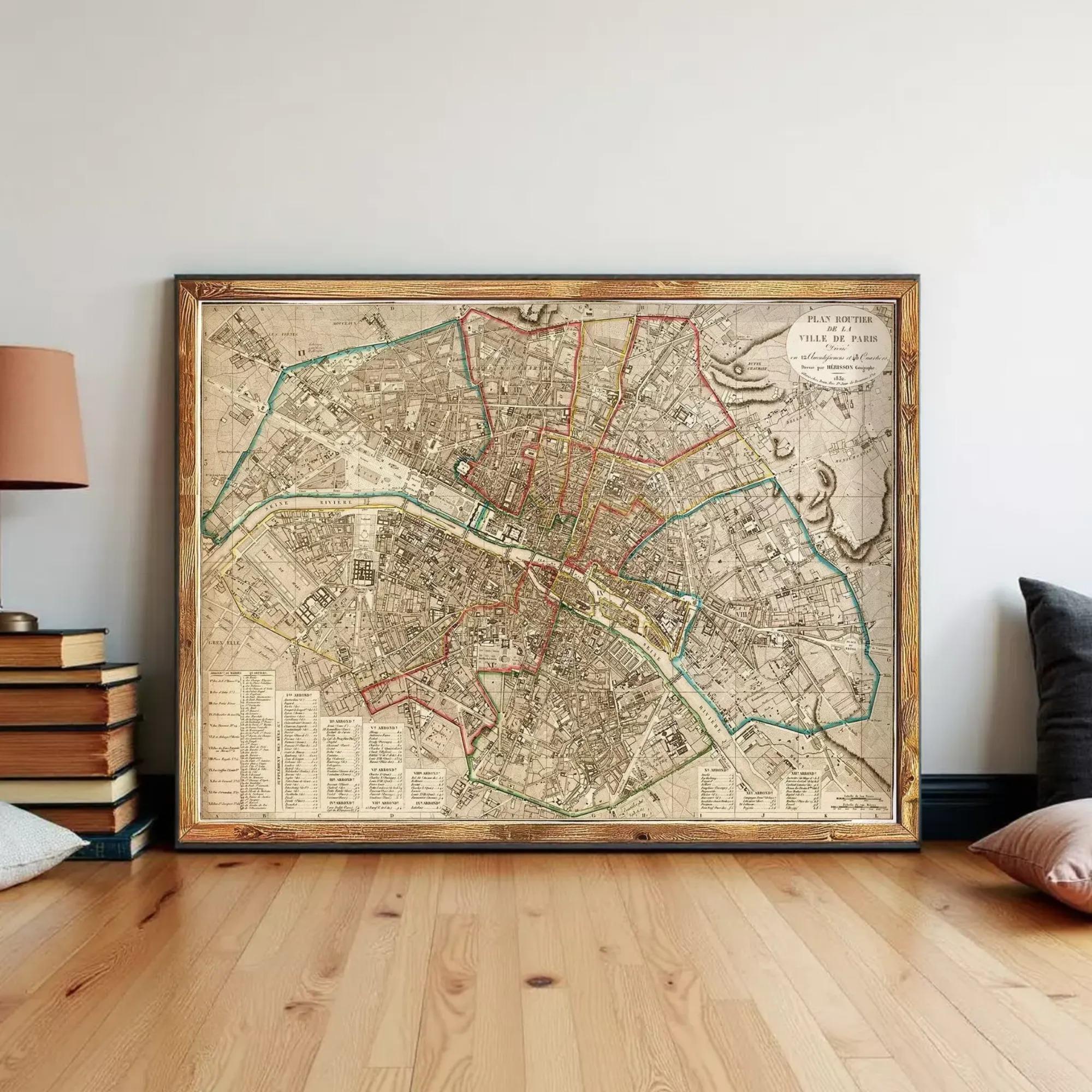 Old Map of Paris 1832 France Vintage Paris Map | Wall Map Print - Etsy