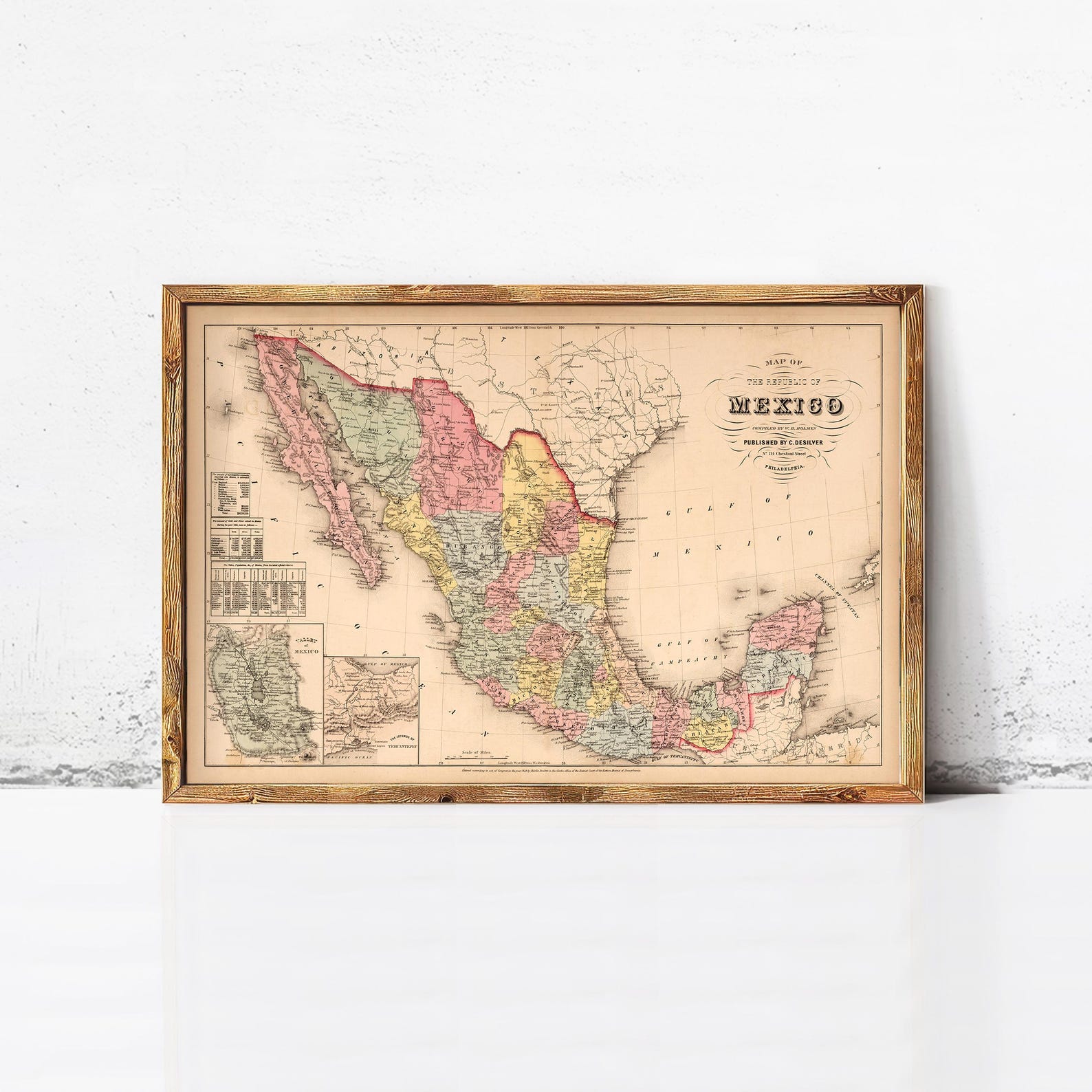 Vintage Map of Mexico 1859 Old Map | Wall Map Print - Etsy Canada