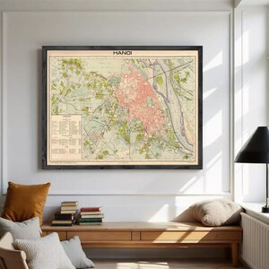 Old Map of Hanoi Vietnam 1929 Vintage Map | Wall Map Print - Etsy