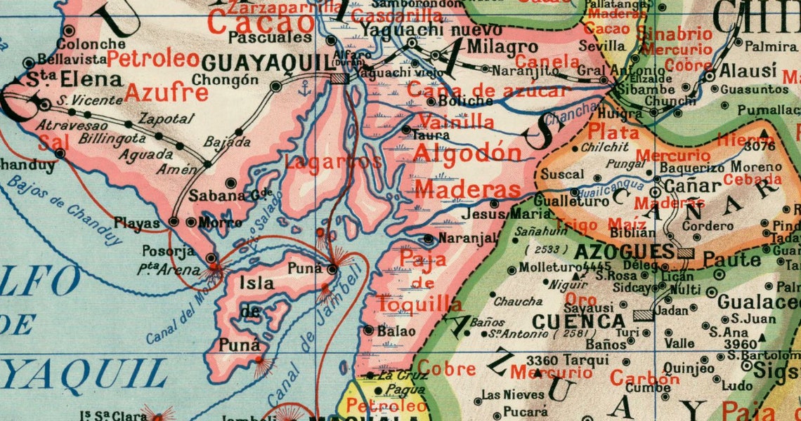 Old Map of Ecuador 1902 Equator Republic Vintage Map Vintage | Etsy