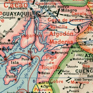 Old Map of Ecuador 1902 Equator Republic Vintage Map | Vintage Poster ...