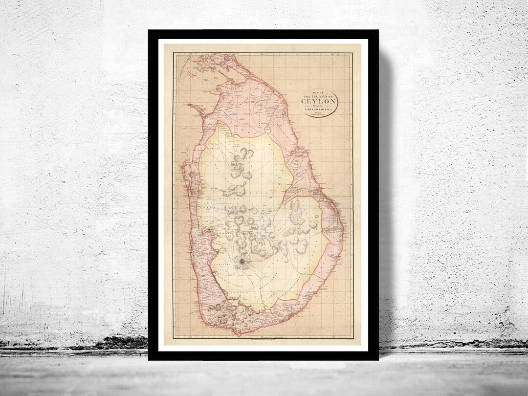 Old Map of Sri Lanka Old Ceylon 1805 Vintage Map | Vintage Poster Wall ...