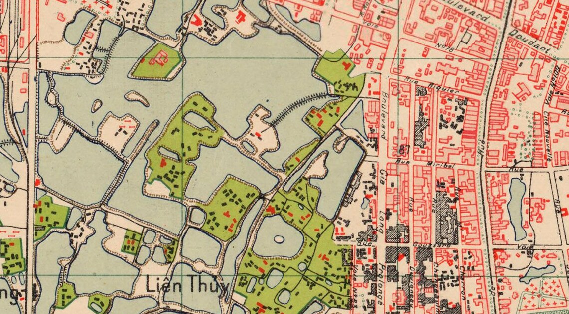 Old Map of Hanoi Vietnam 1929 Vintage Poster Wall Art Print | Etsy