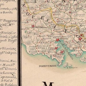 Beautiful Old Map of Tuscany Toscana Italy 1780 Vintage Map | Wall Map ...