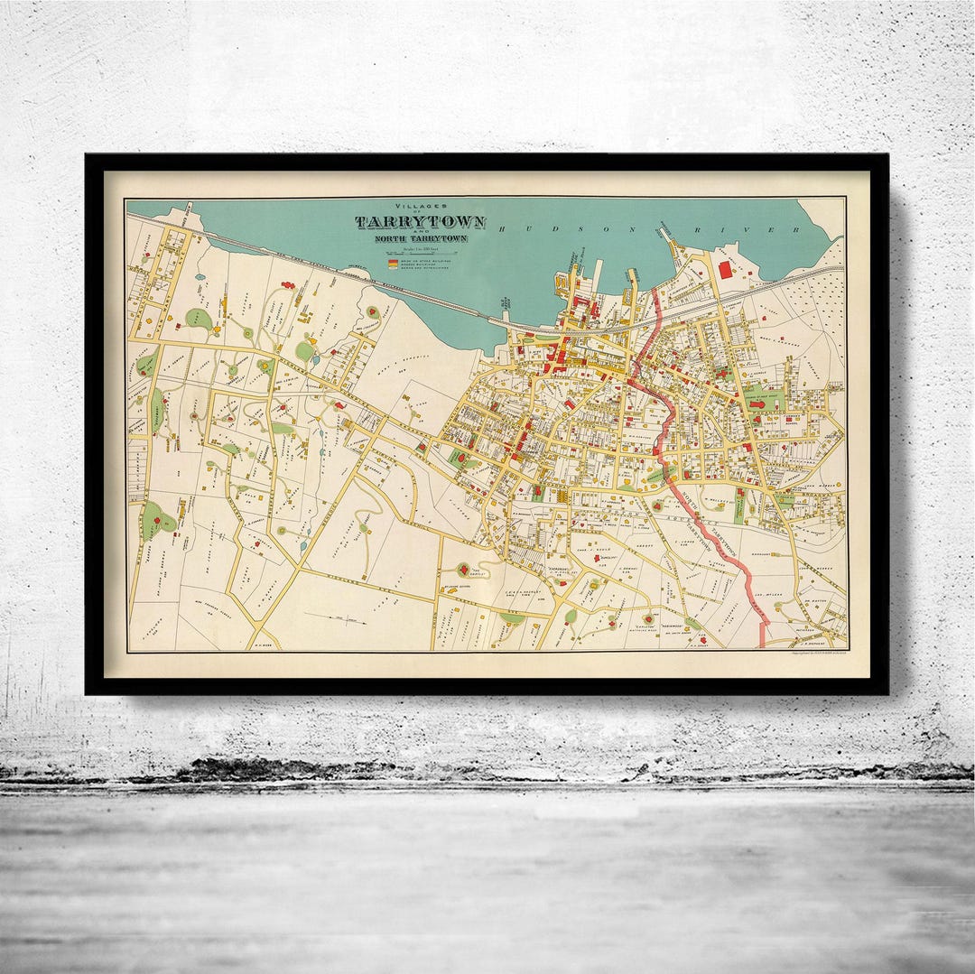 Old Map Tarrytown of New York 1893 Vintage Map | Vintage Poster Wall ...