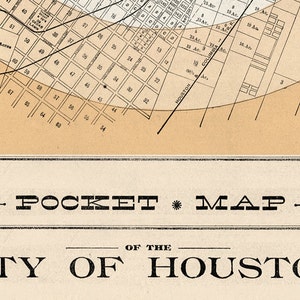 Old Map of Houston Texas 1890 Vintage Map | Vintage Poster Wall Art ...