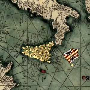 Medieval Catalan World Map 1375 Europe, Mediterranean Sea and Middle ...