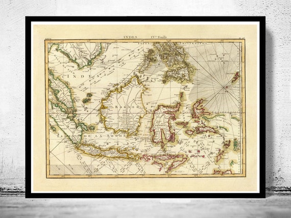 Old Map of Indonesia 1771 Vintage Map Vintage Poster Wall - Etsy