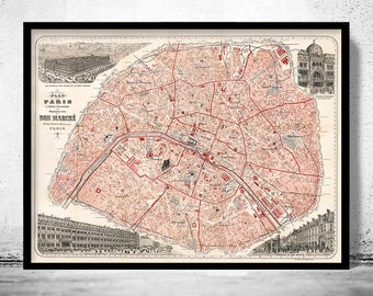 Old Map of Paris France 1710 Vintage Map Vintage Poster Wall | Etsy