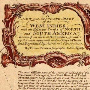Old Map of Caribbean Area Antillas 1720 Vintage Map | Vintage Poster ...