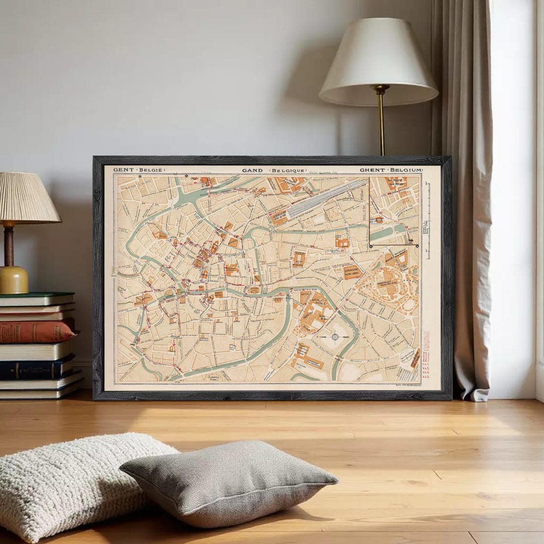 Old Map of Gent Ghent Gand Belgium 1923 Vintage Map | Wall Map Print - Etsy