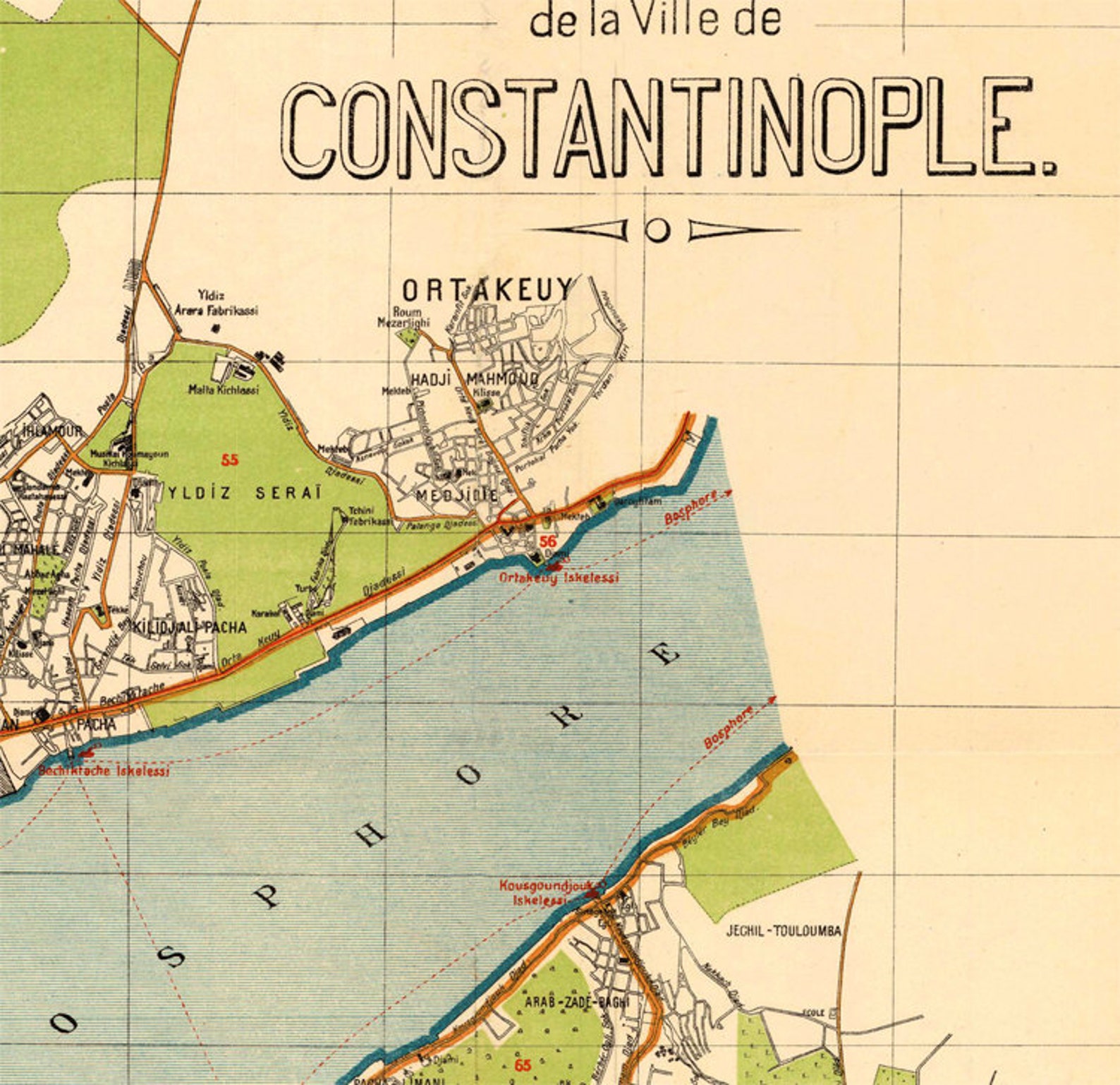 Old Map of Istanbul 1922 Constantinople Turkey Vintage | Etsy