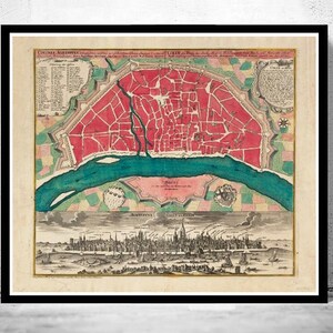 Old Map of Koln Cologne Germany 1740 Vintage Poster Wall - Etsy