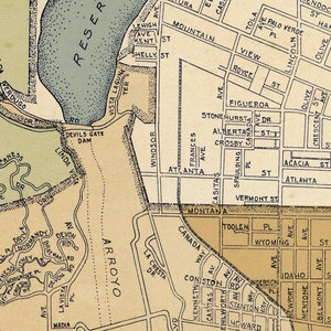 Old Map of Pasadena California 1938 Vintage Map | Vintage Poster Wall ...