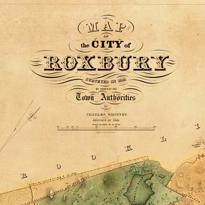 Old Map of Roxbury Boston 1849 Vintage Poster Wall Art Print Wall Map ...