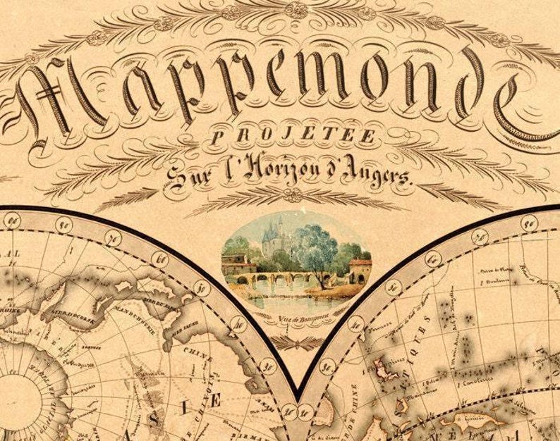 Old Map of the World 1839 Old Map of the World | Vintage World Map - Etsy