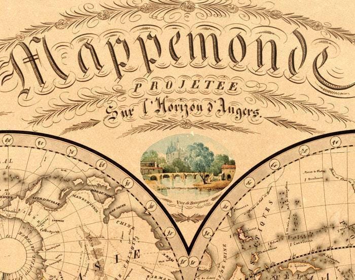 Old Map of the World 1839 Old Map of the World | Vintage World Map - Etsy