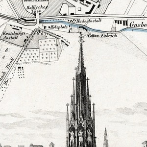 Old Map of Berlin, Germany 1860 Antique Vintage Vintage Poster Wall Art ...