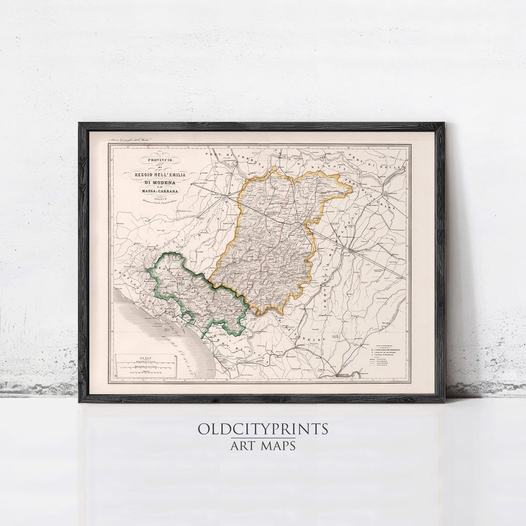 Old Map of Massa Carrara Region Italy Vintage Map | Wall Map Print - Etsy