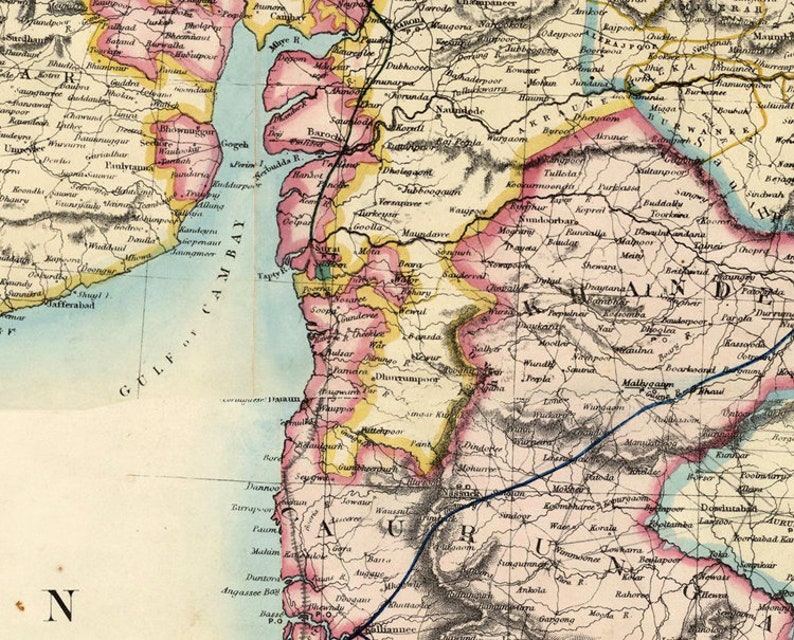 Old Map of India 1859 Vintage Map Vintage Poster Wall Art - Etsy