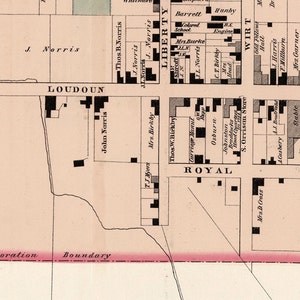 Old Map of Leesburg Virginia 1878 Vintage Map | Vintage Poster Wall Art ...