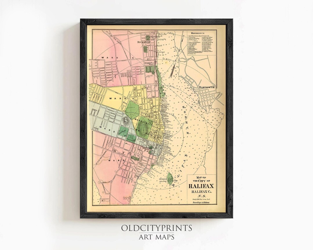 Old Map of Halifax Nova Scotia Canada 1878 | Vintage Map Wall Art Print ...