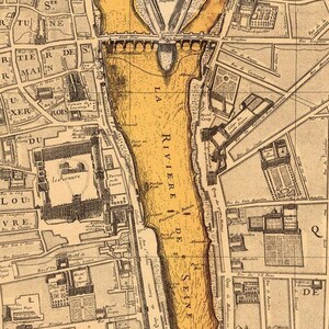 Old Map of Paris France 1710 Vintage Map | Vintage Map Wall Art Print ...