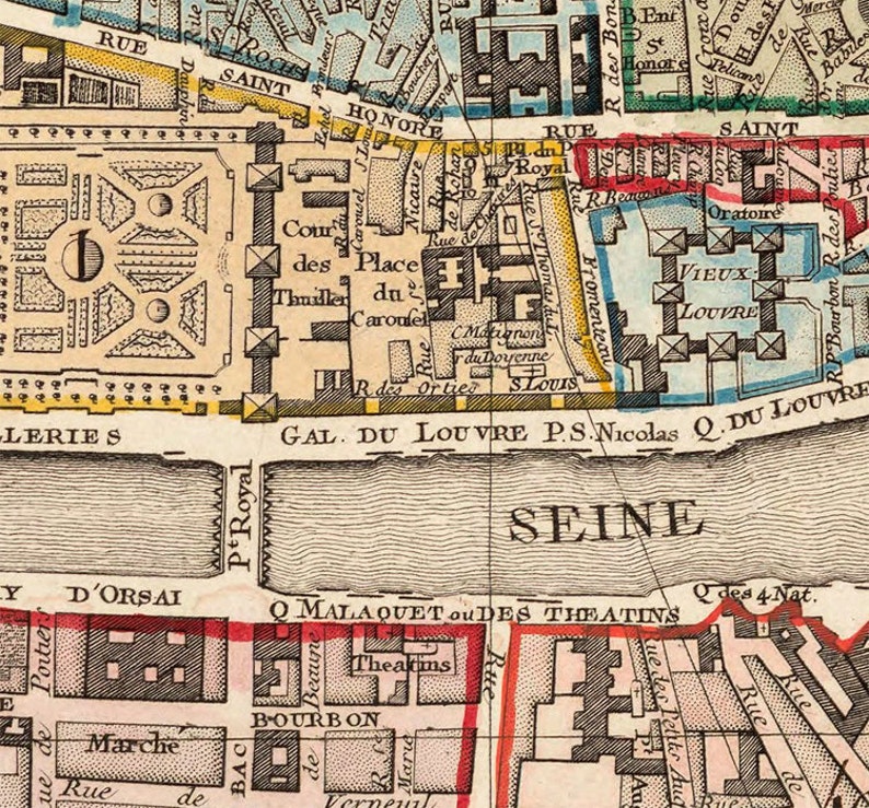 Old Map of Paris 1790 France Vintage Map Vintage Poster Wall - Etsy