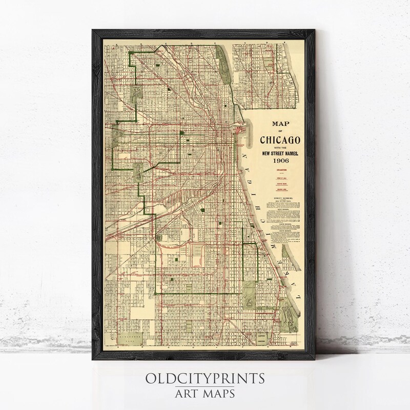 Chicago Vintage Map - Etsy