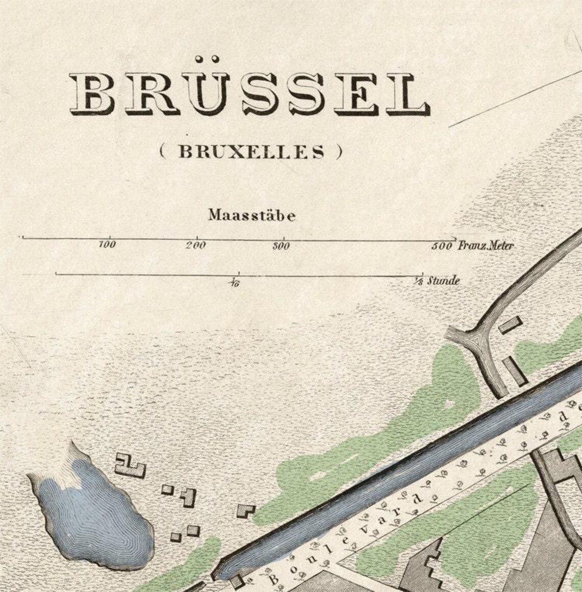 Old Map of Brussels Belgium 1860 Vintage Map | Wall Map Print - Etsy