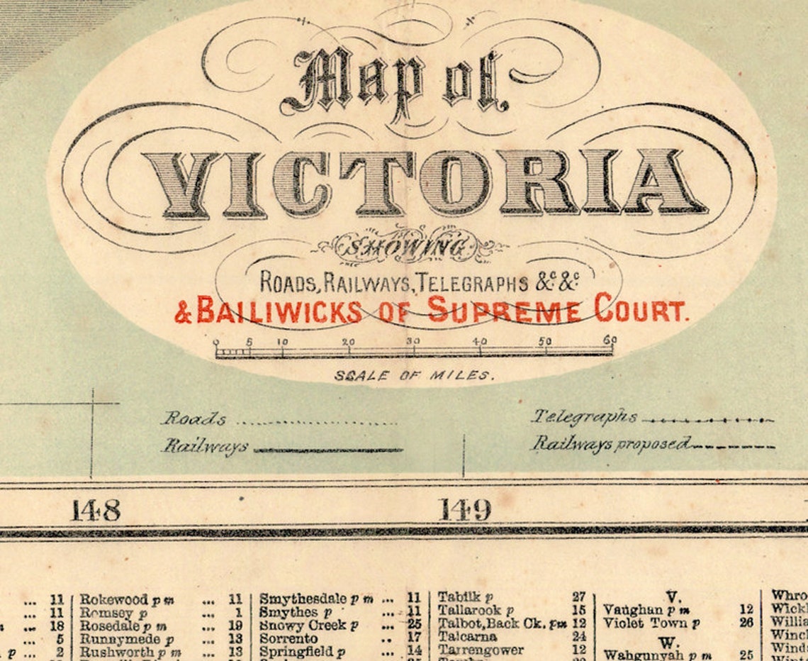 Old Map of Victoria Australia Oceania 1890 Vintage Poster - Etsy