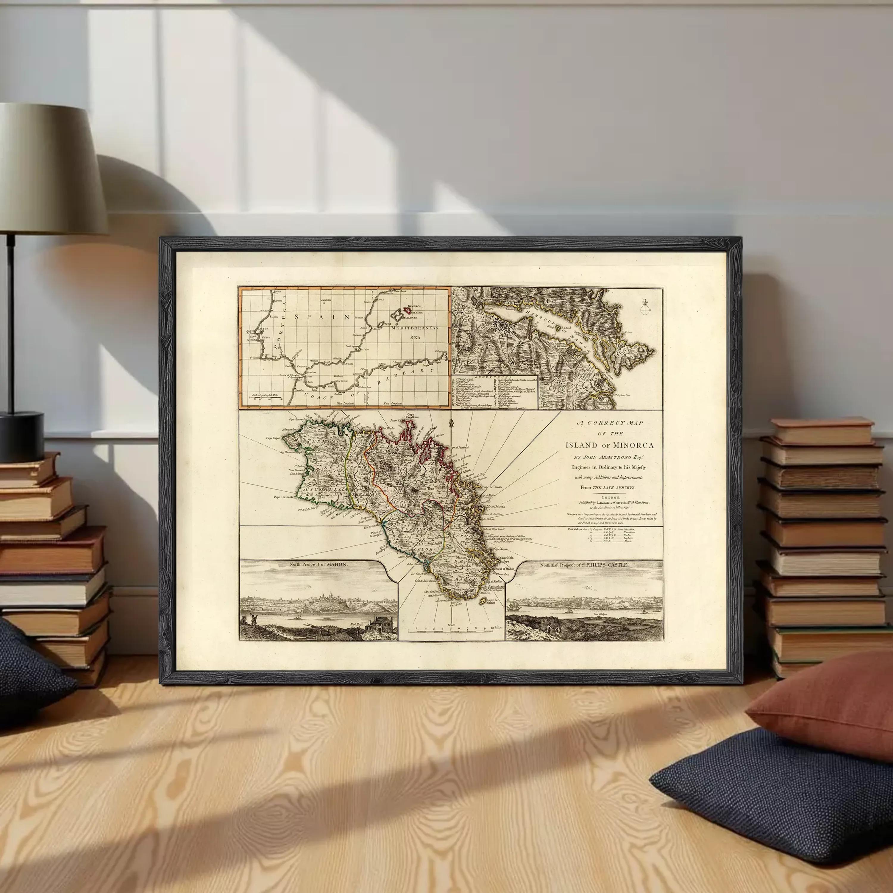Old Map of Minorca Island Spain 1794 | Wall Map Print - Etsy
