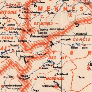 Vintage Old Map of Morocco Le Maroc 1937 Vintage Map | Wall Map Print ...